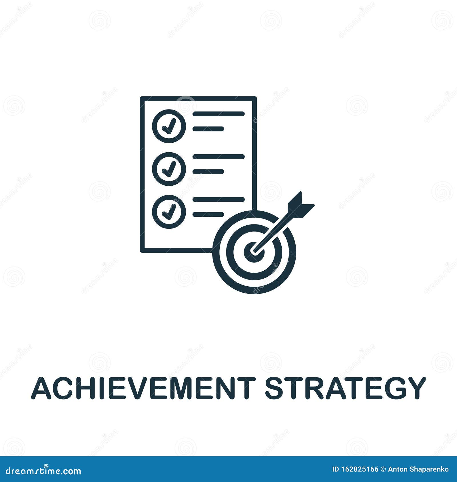 Achievement Strategy Icon Outline Style. Thin Line Creative Achievement ...