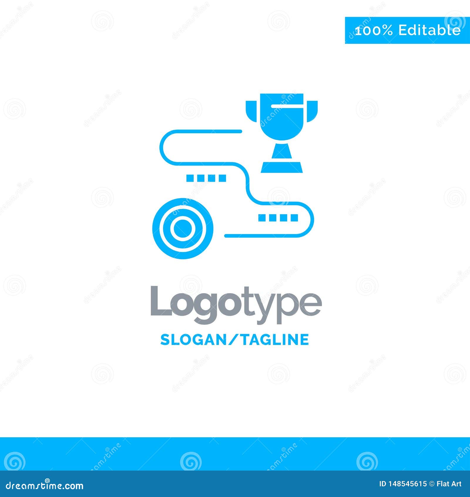 Achievement, Target, Success, Path, Win Blue Solid Logo Template. Place ...