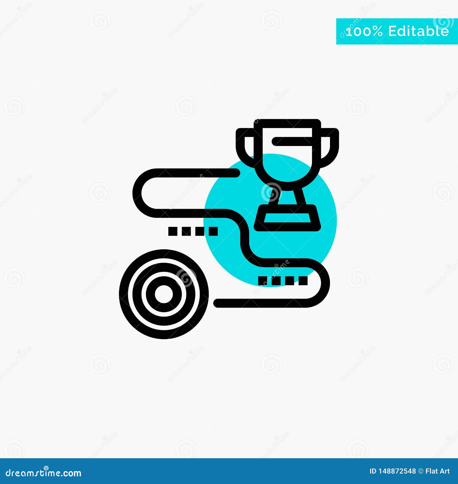 Achievement, Target, Success, Path, Win Turquoise Highlight Circle ...