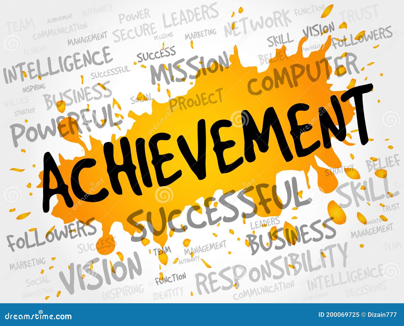 Achievement word cloud stock illustration. Illustration of design ...