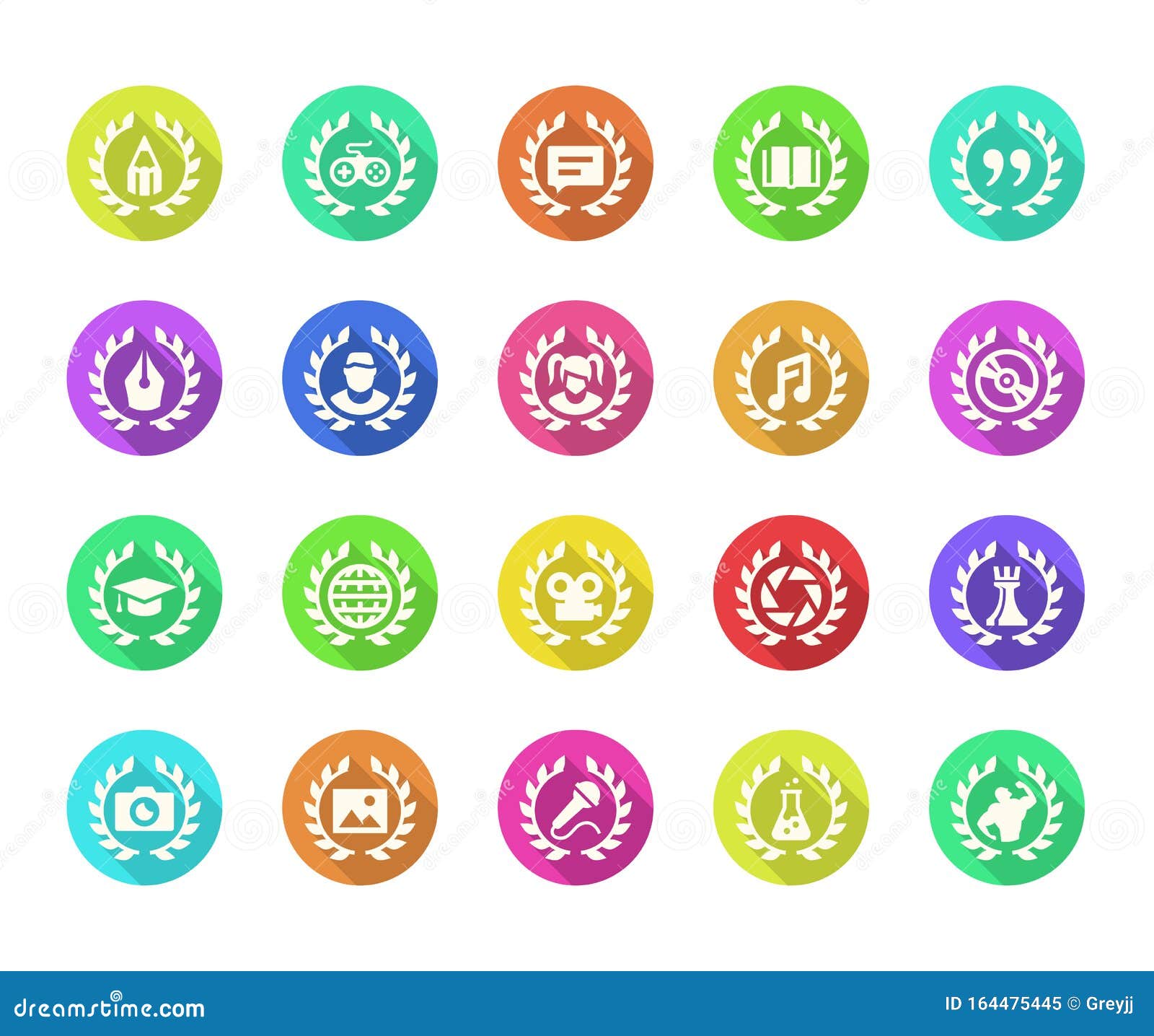 Achievements Icons, Line Symbols, Web Signs, Vector Set, Isolated ...