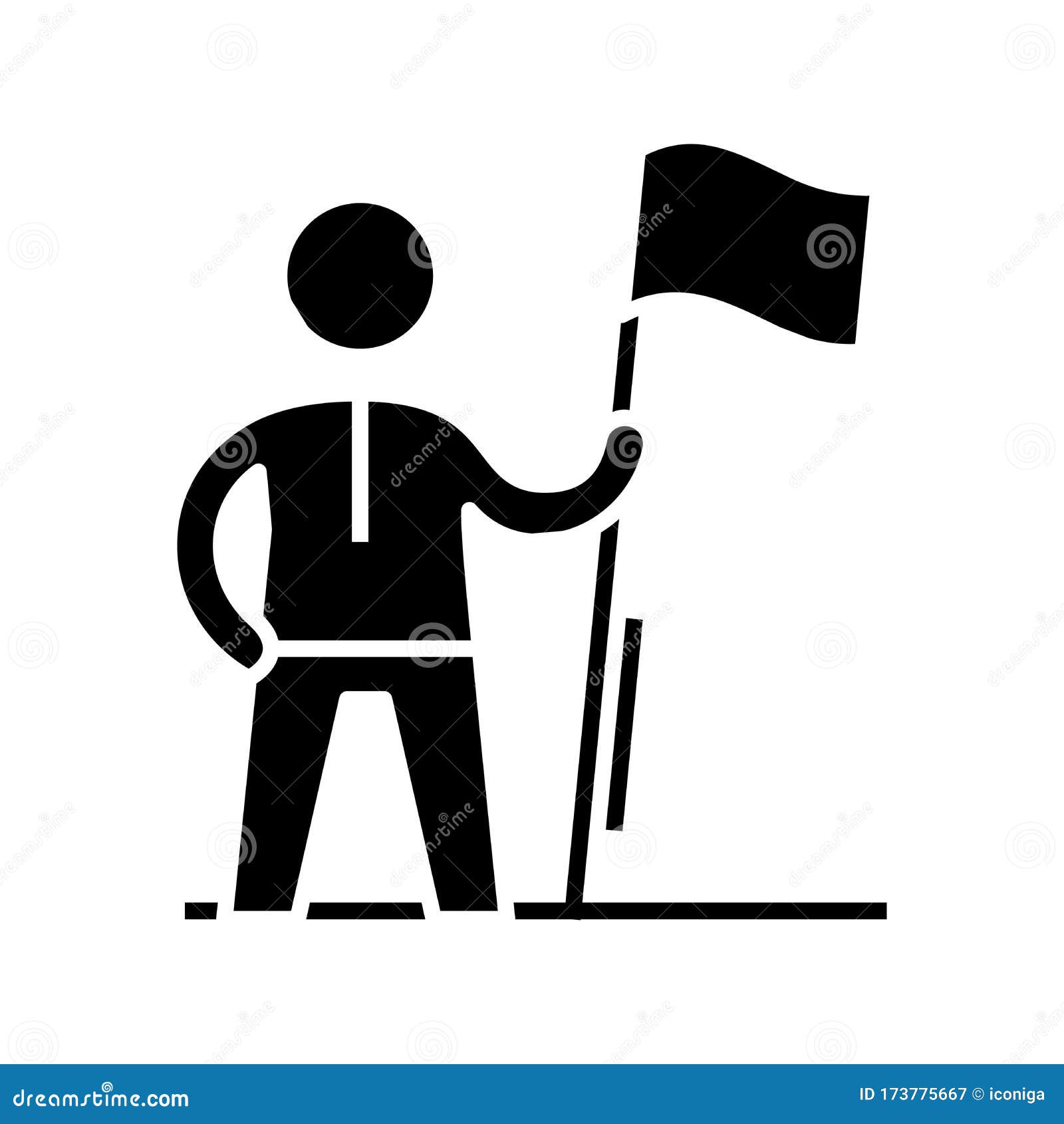 Achiever Black Icon, Concept Illustration, Vector Flat Symbol, Glyph ...