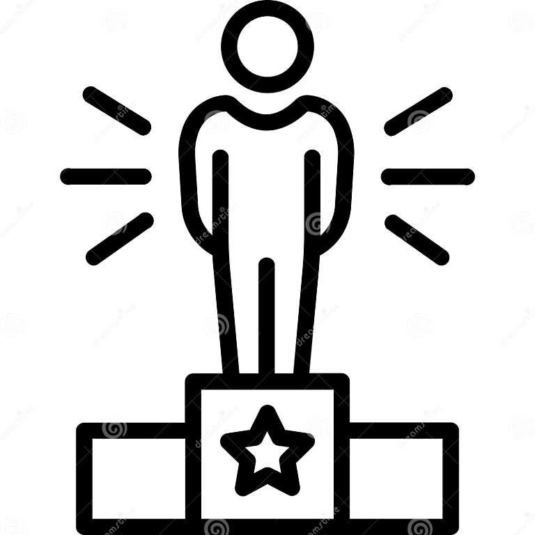 Achiever Outline Vector Icon that Can Easily Edit or Modify . Stock ...