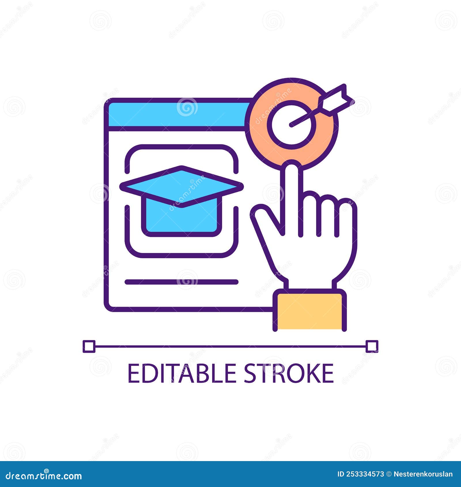 Achieving Educational Goals with Elearning RGB Color Icon Stock Vector ...