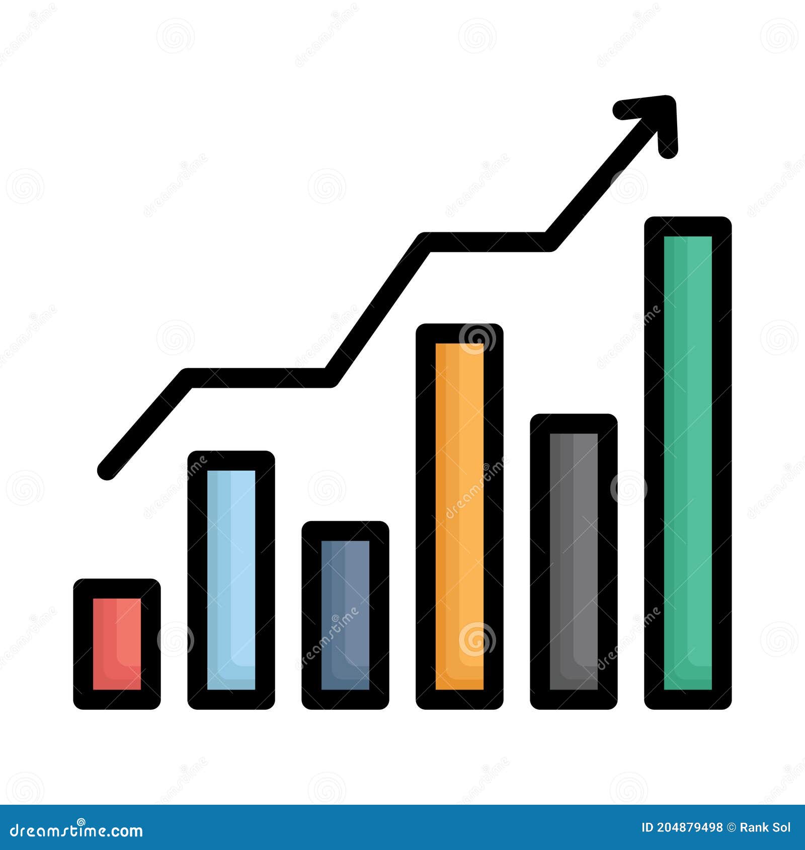 Achieving Goals, Bar Graph Vector Icon Which Can Easily Modify Stock ...