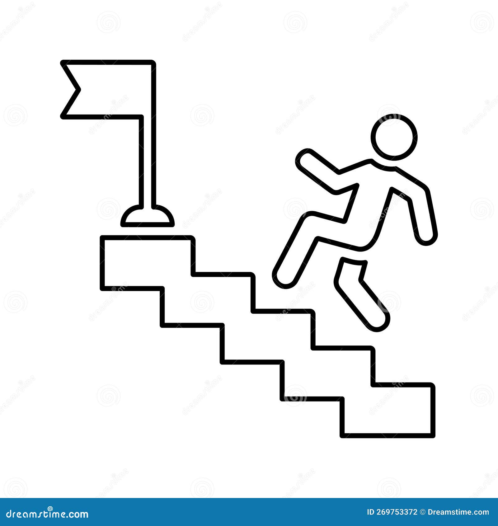 Achieving Goals Outline Icon. Line Art Vector Stock Illustration ...
