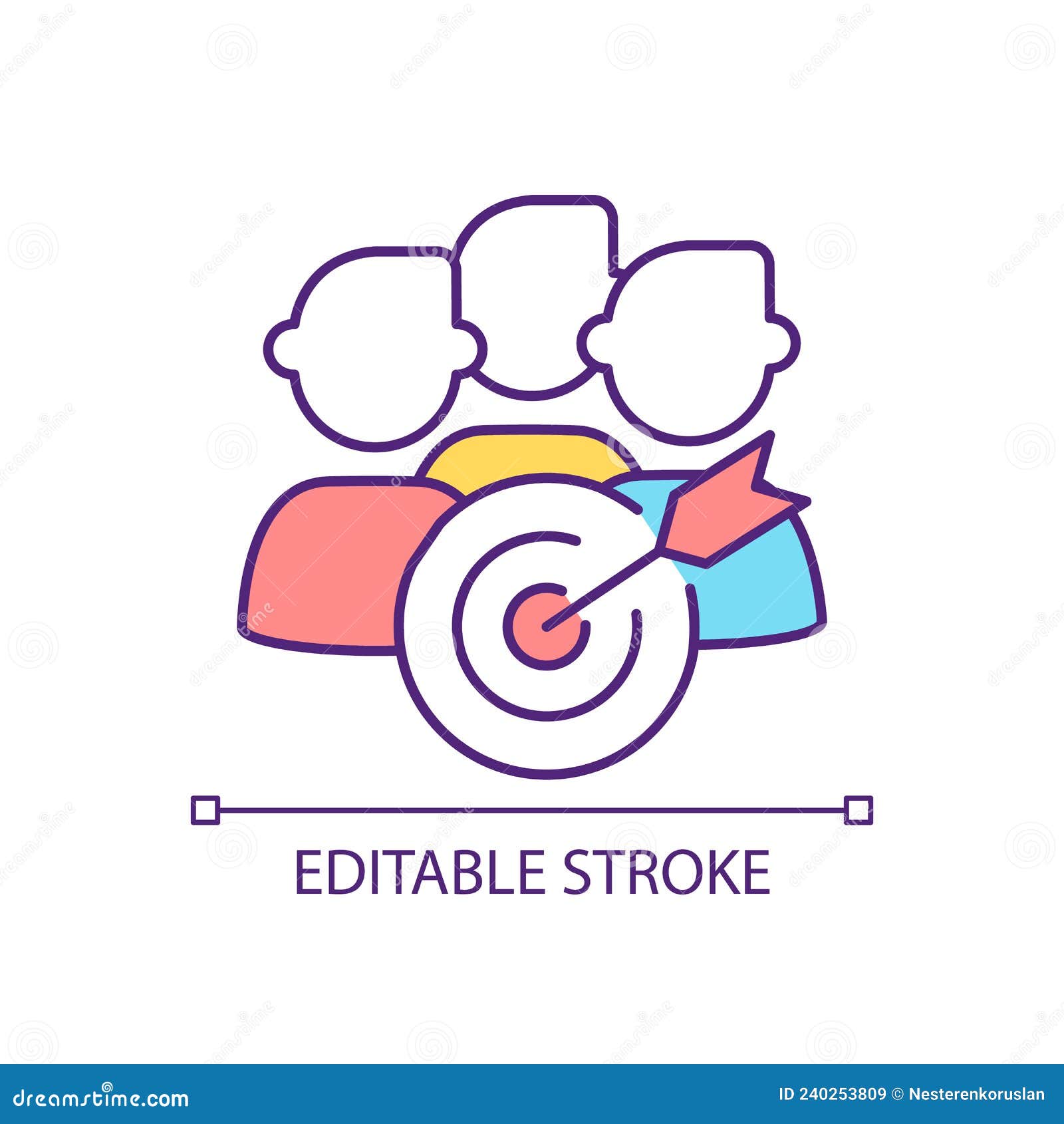 Achieving Goals Together RGB Color Icon Stock Vector - Illustration of ...