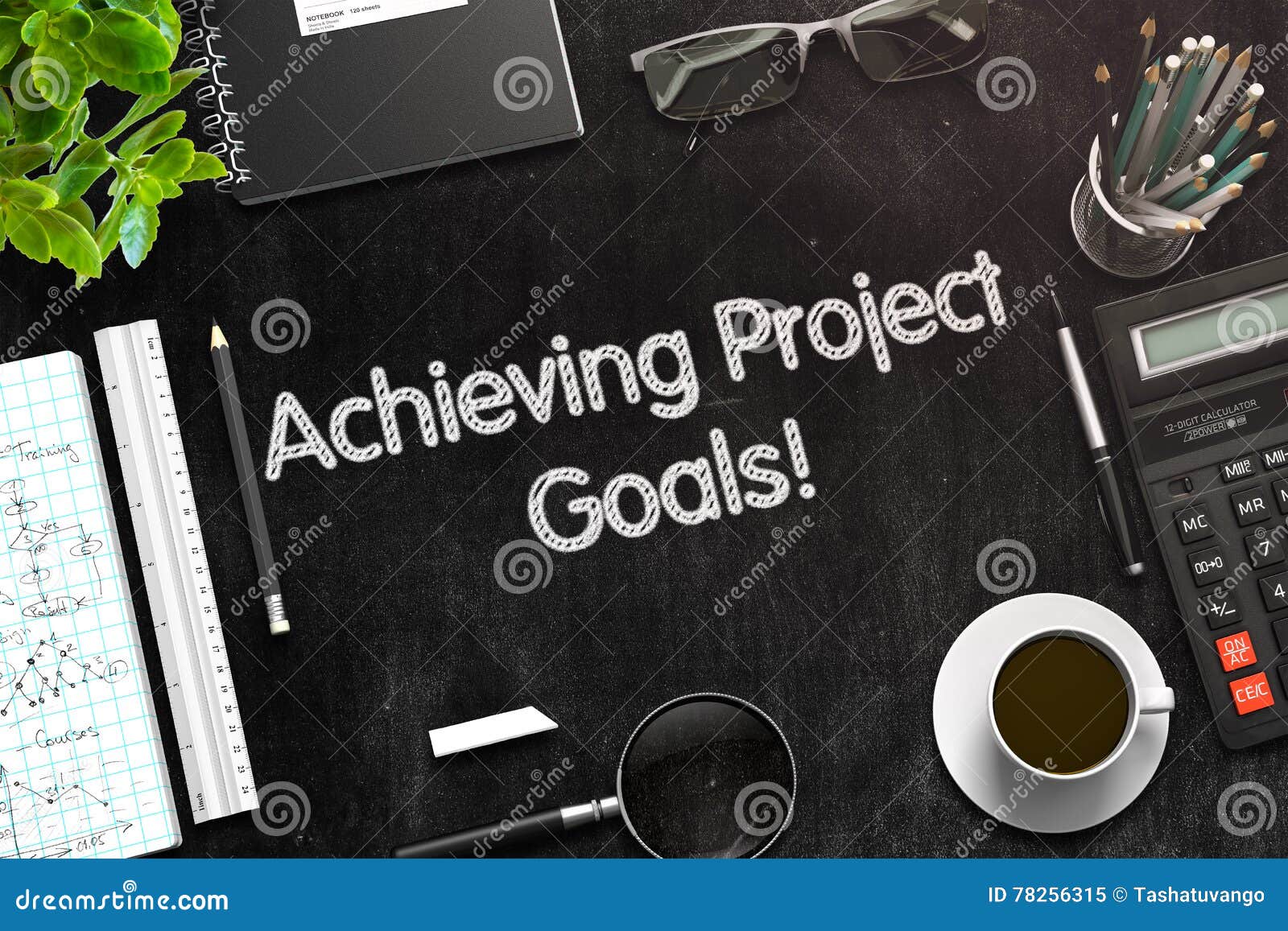 Achieving Project Goals Concept. 3D Render. Stock Image - Image of ...