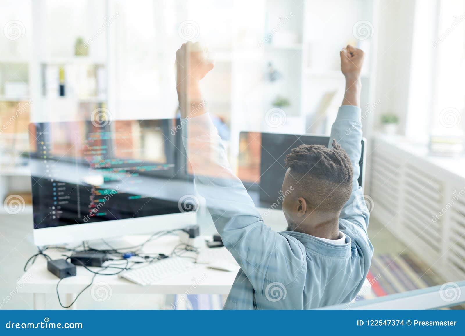 Achieving Success in Web Development Stock Photo - Image of programmer ...