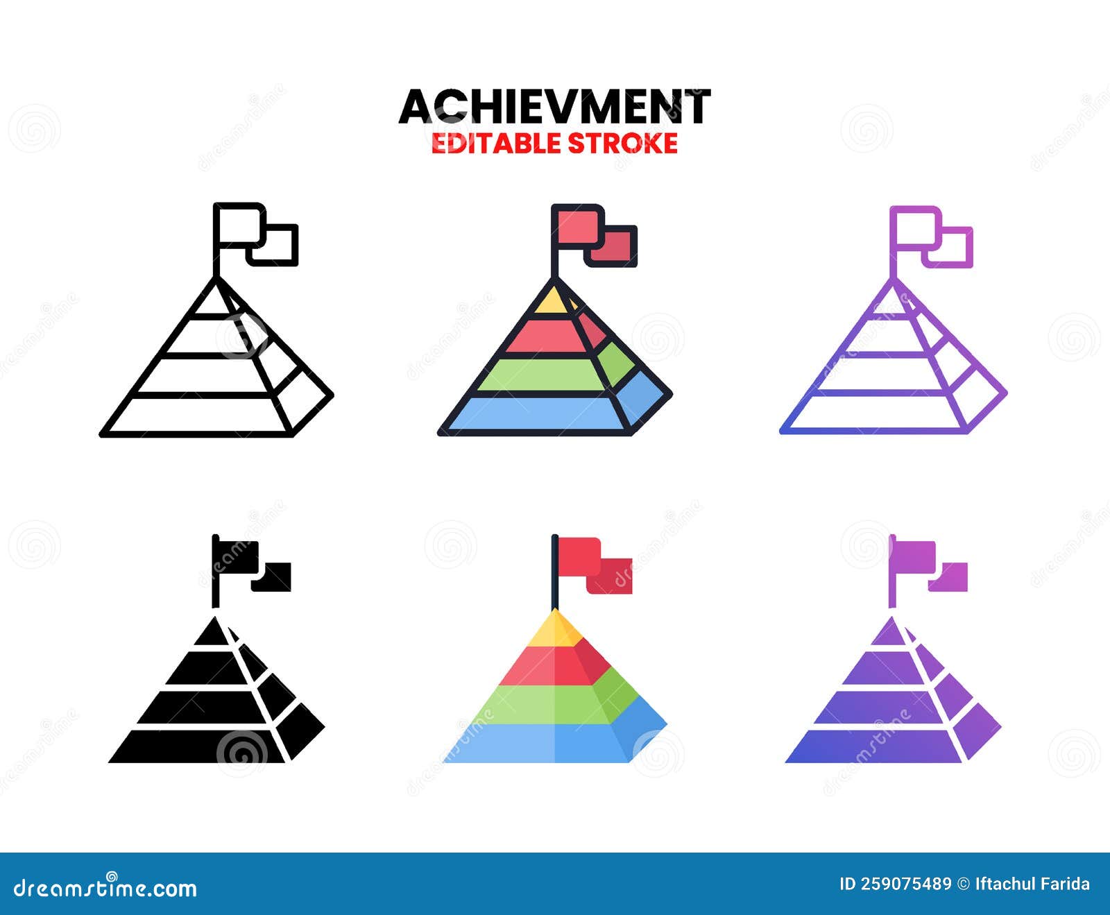 Achievment Icon Set with Different Styles. Stock Vector - Illustration ...
