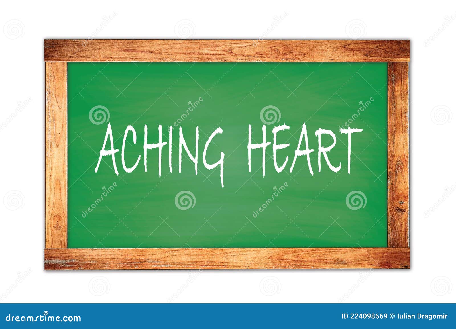ACHING HEART Text Written on Green School Board Stock Illustration ...