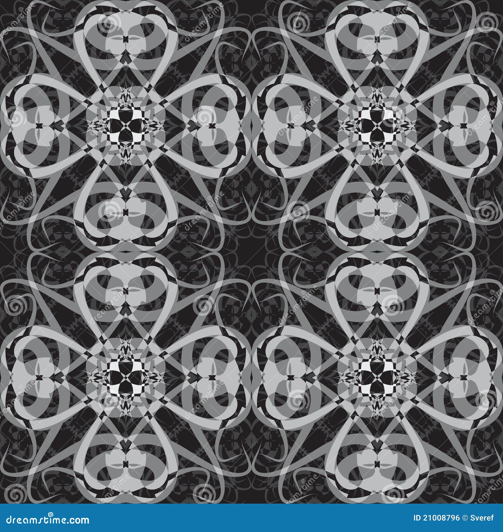 Achromatic floral pattern stock vector. Illustration of seamless - 21008796