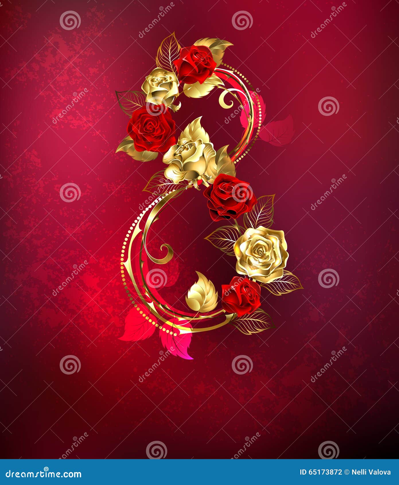 Acht von Rosen vektor abbildung. Illustration von blume - 65173872