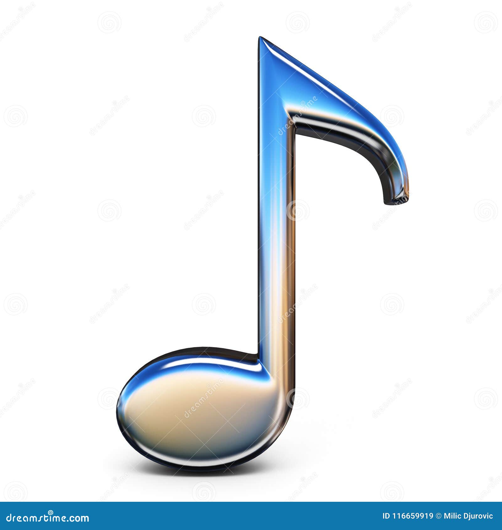 Achtelnote 3D Des Musikzeichens Stock Abbildung - Illustration von ...