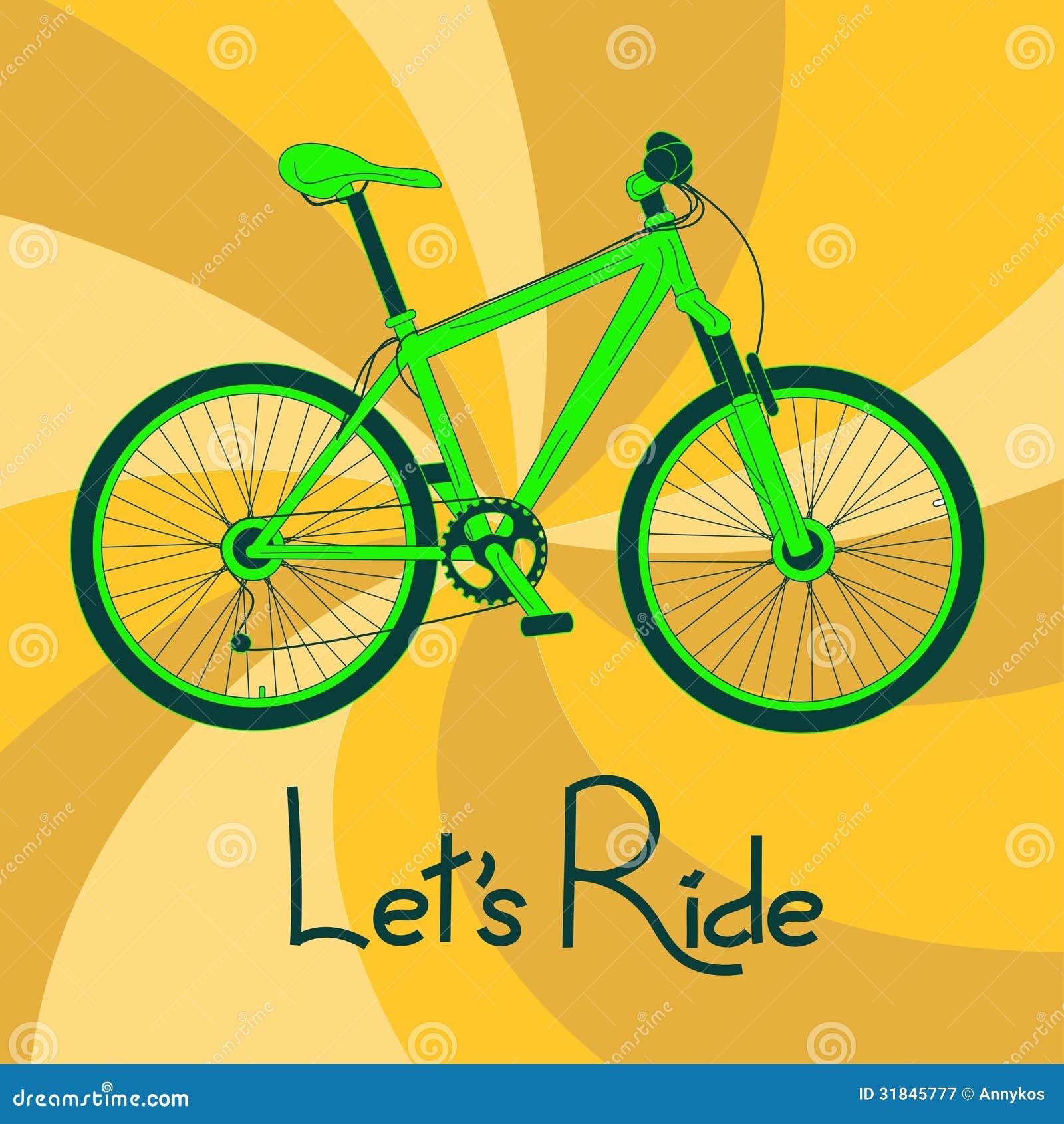 Achtergrond Met Groene Fiets Vector Illustratie - Illustration of ...