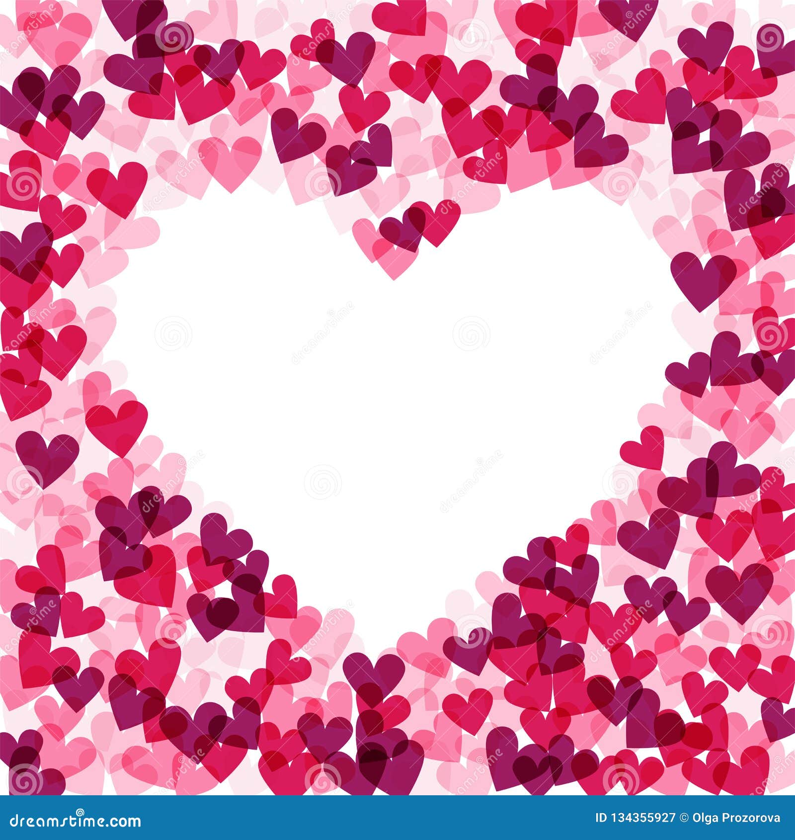 Achtergrond Met Harten, Vectorillustratie Het Frame Van Het Hart Vector ...