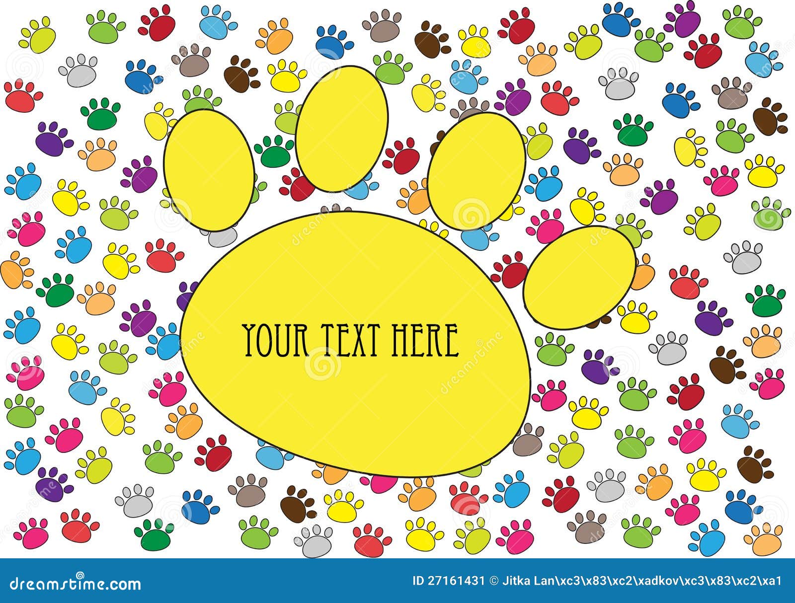 Achtergrond Met Het Af:drukken Van De Kattenpoot Stock Illustratie ...