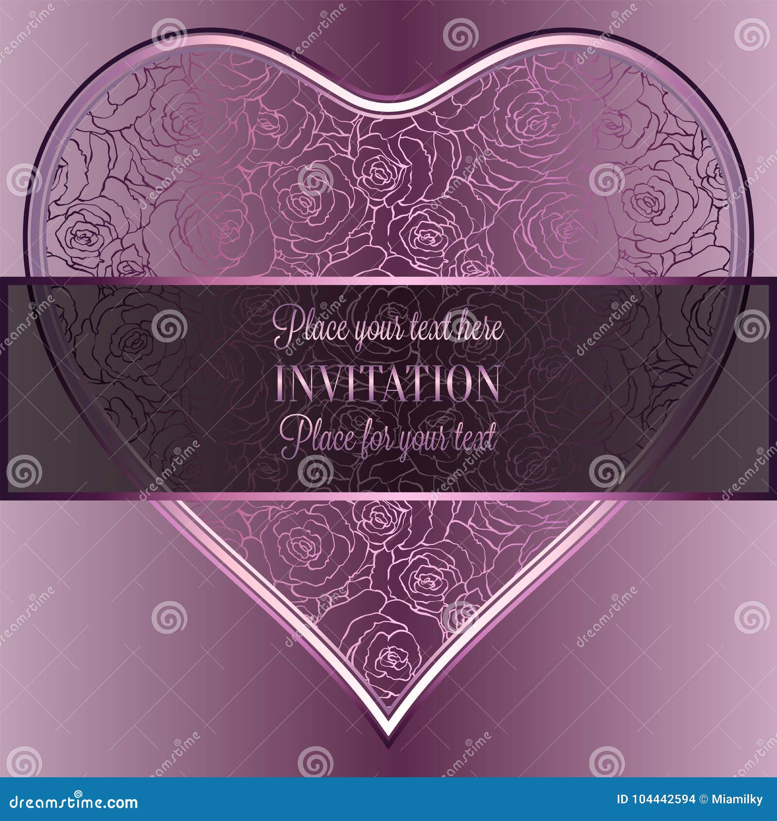 Achtergrond Met Kader En Hart Vector Illustratie - Illustration of ...