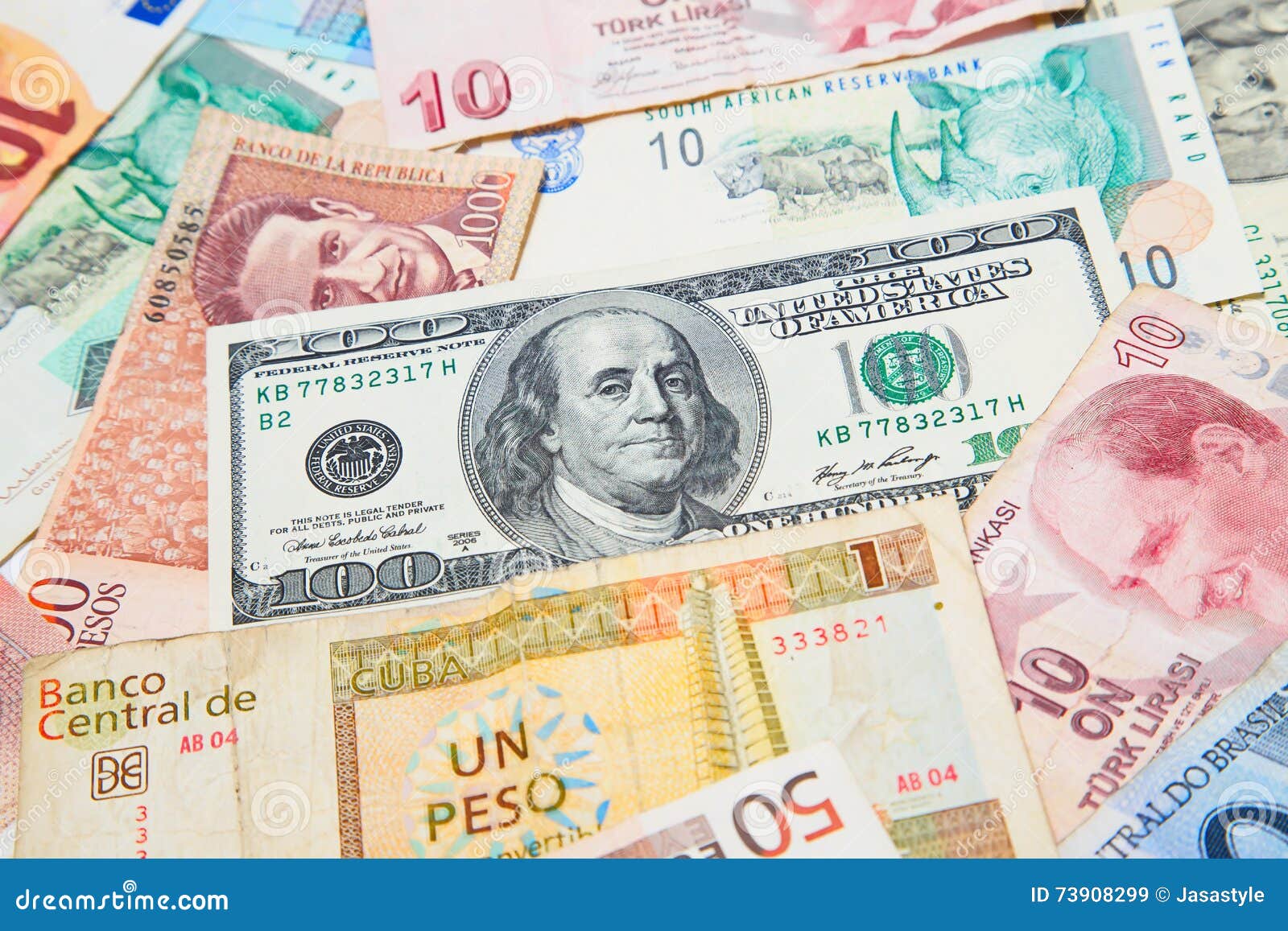 Achtergrond Van Papiergeld Van De Verschillende Landen Stock Afbeelding ...