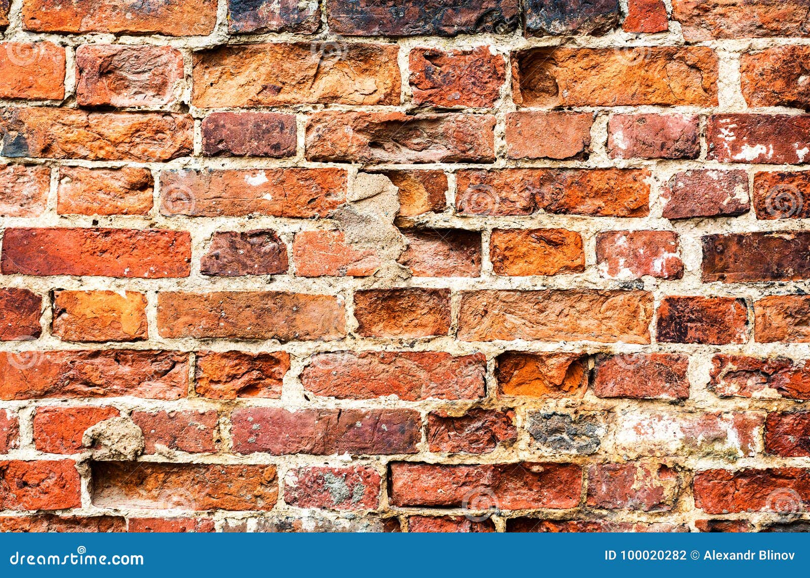 Achtergrondtextuur Van Een Oude Muur Met Bakstenen Stock Foto - Image ...