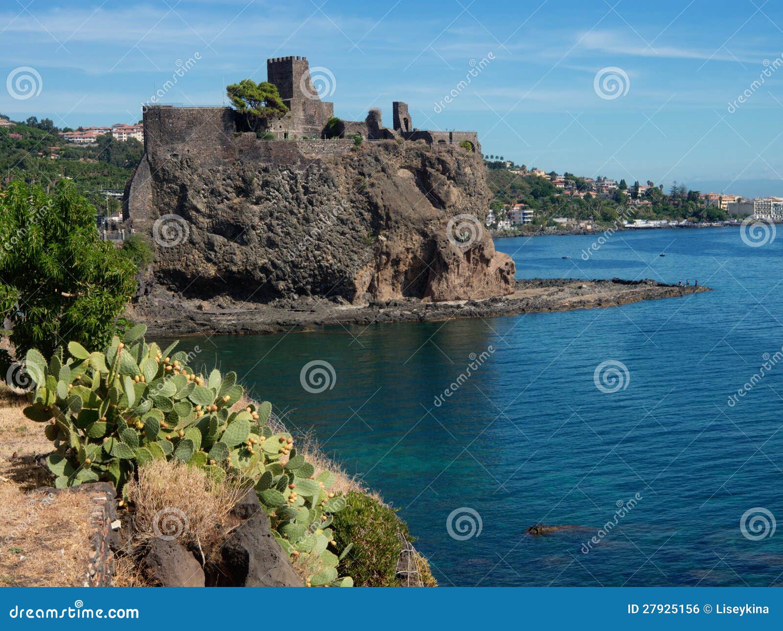 Aci Castello Castle at Sicily. Italy Stock Photo - Image of landmark ...