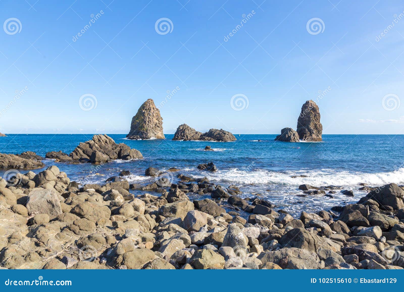 Aci Trezza, Sicily, Italy stock photo. Image of stone - 102515610