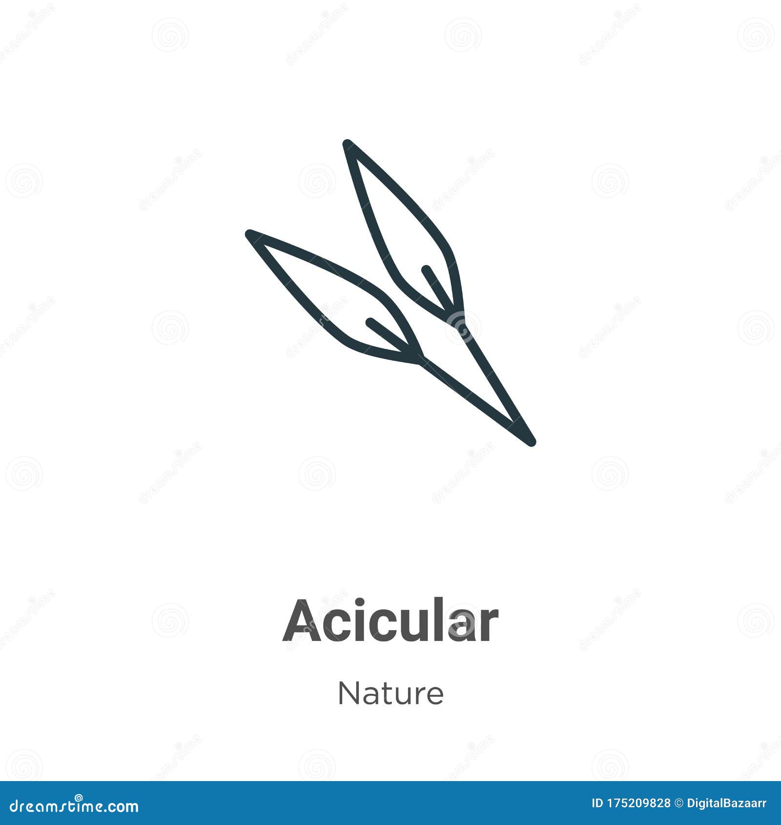 Acicular Outline Vector Icon. Thin Line Black Acicular Icon, Flat ...