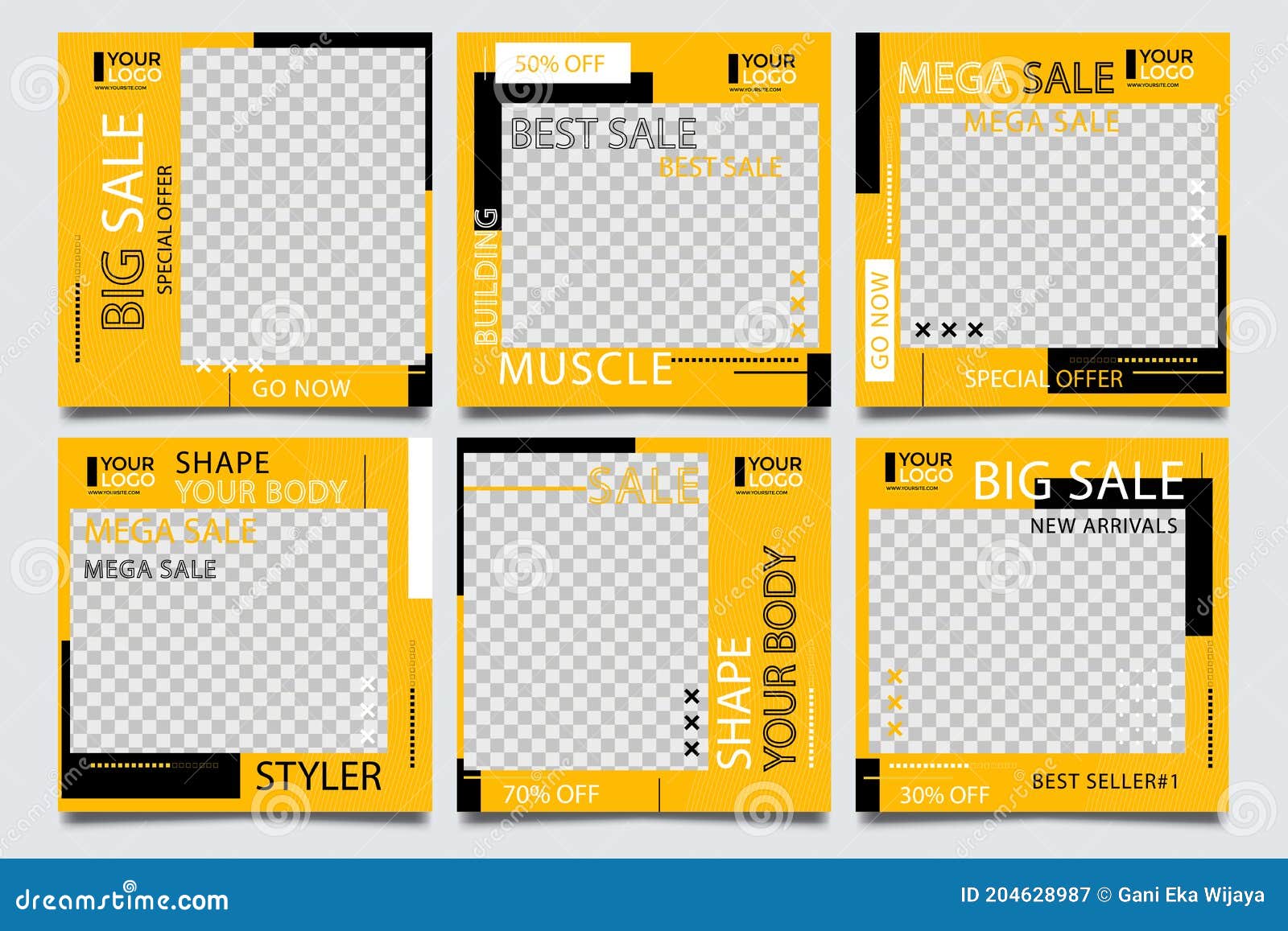 Set Of Muscle Car Templates For Icons And Emblems. Vector Illustration ...