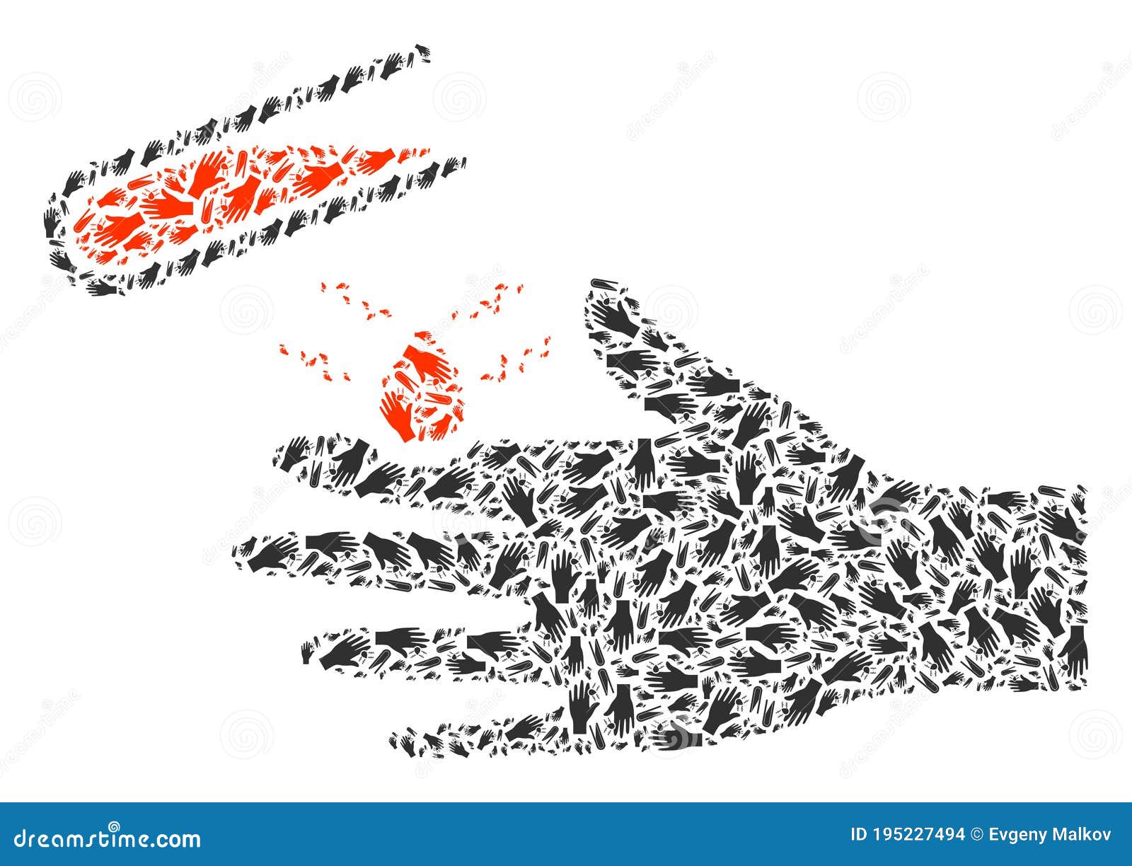 Acid Damaged Hand Vector Composition of Self Recursive Icons Stock ...
