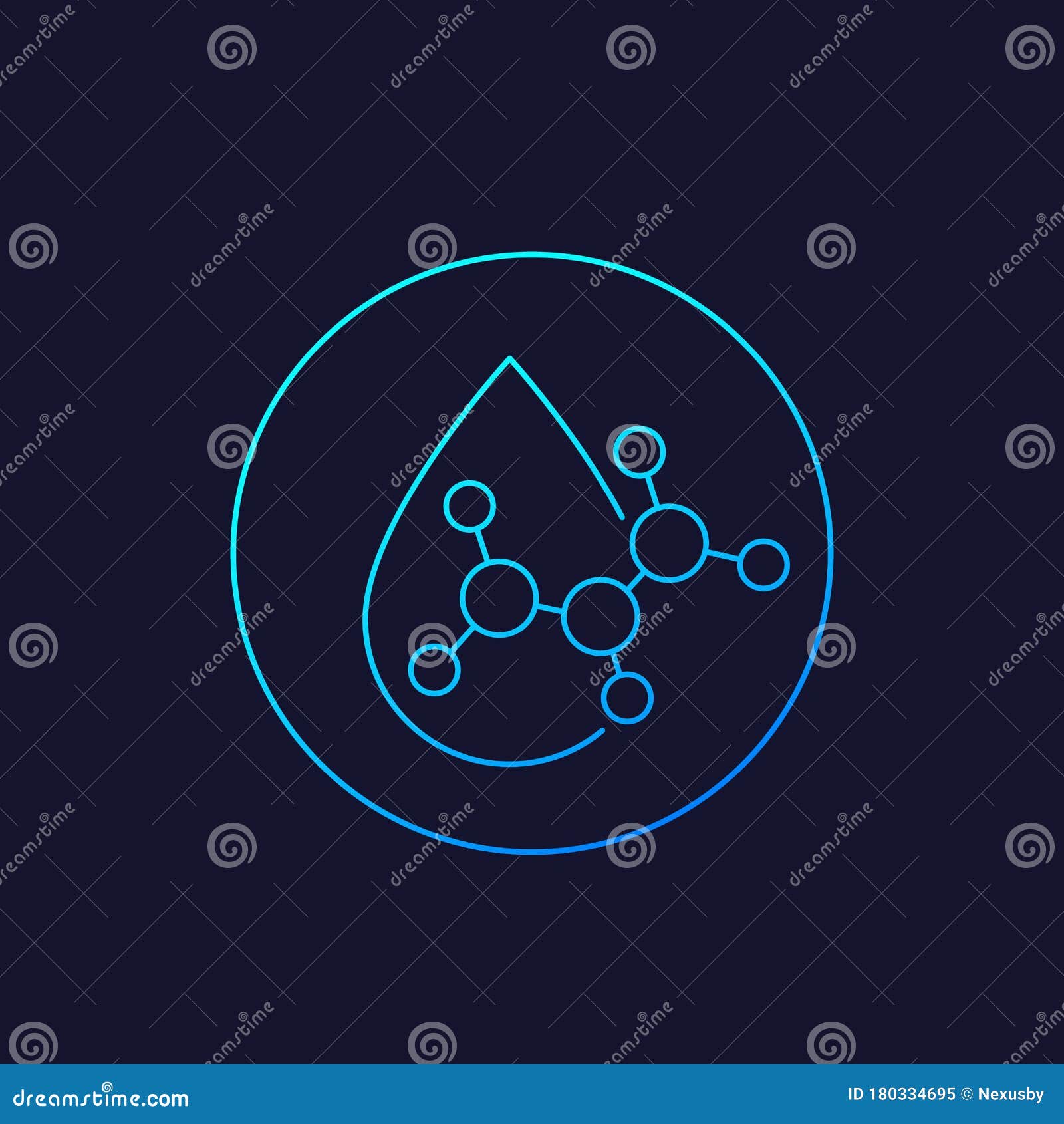 Acid drop icon, linear stock vector. Illustration of icon - 180334695
