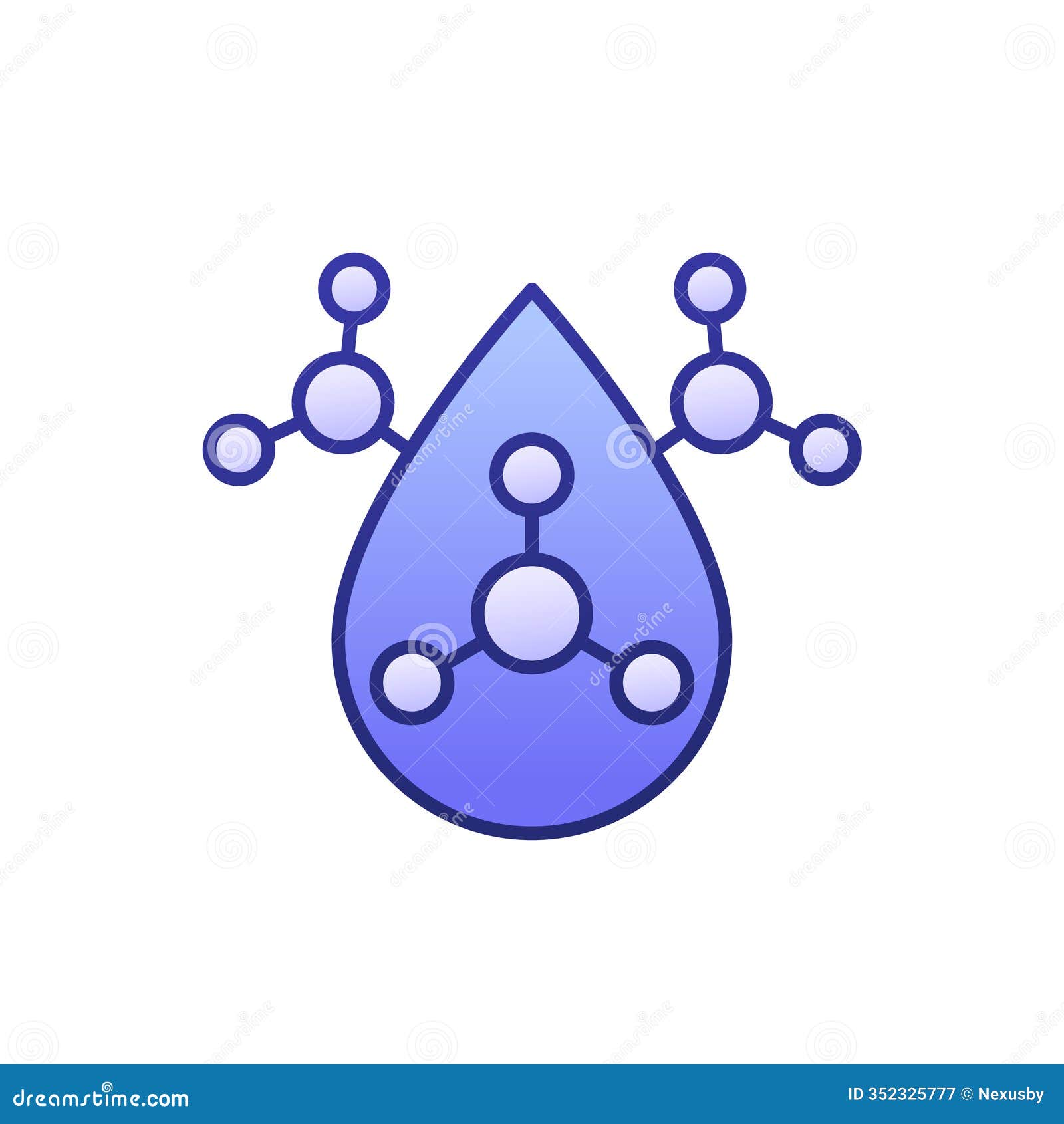 Acid Drop and Molecules Icon with Outline Stock Illustration ...