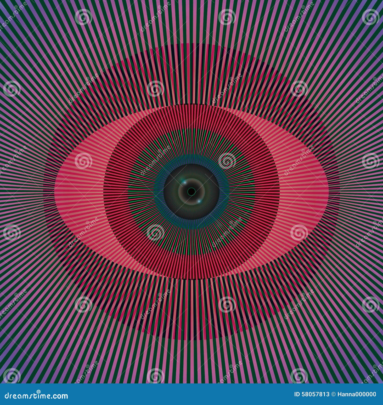 Acid eye stock vector. Illustration of pink, design, traditional - 58057813