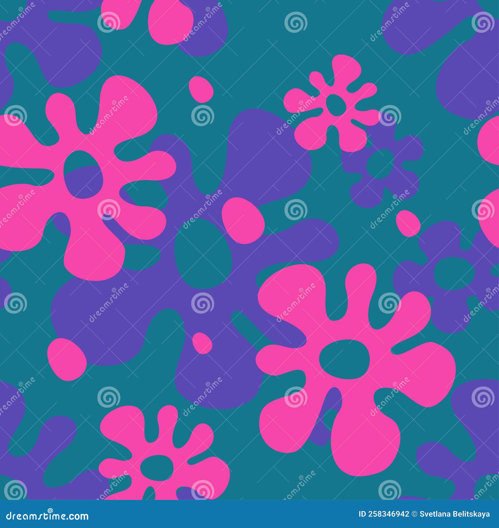 Acid Flower Seamless Pattern Spongeboy Stock Vector - Illustration of ...