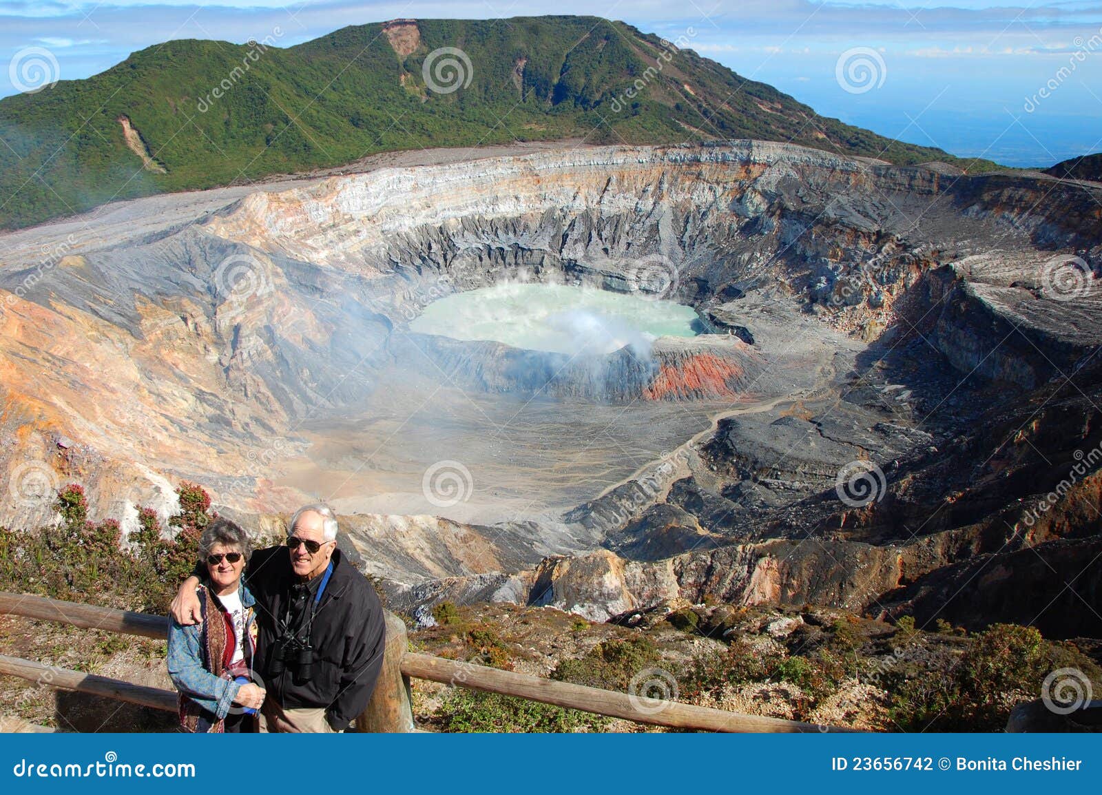 Acid Fog Rises from Laguna Caliente Stock Photo - Image of caliente ...