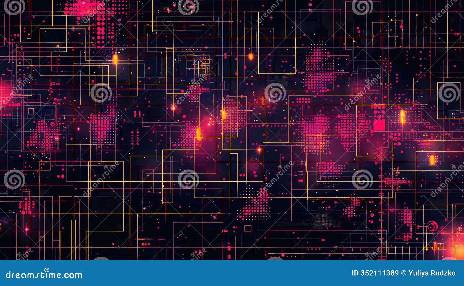Acid Grid Psychedelic Geometry Pattern Stock Image - Image of tech ...