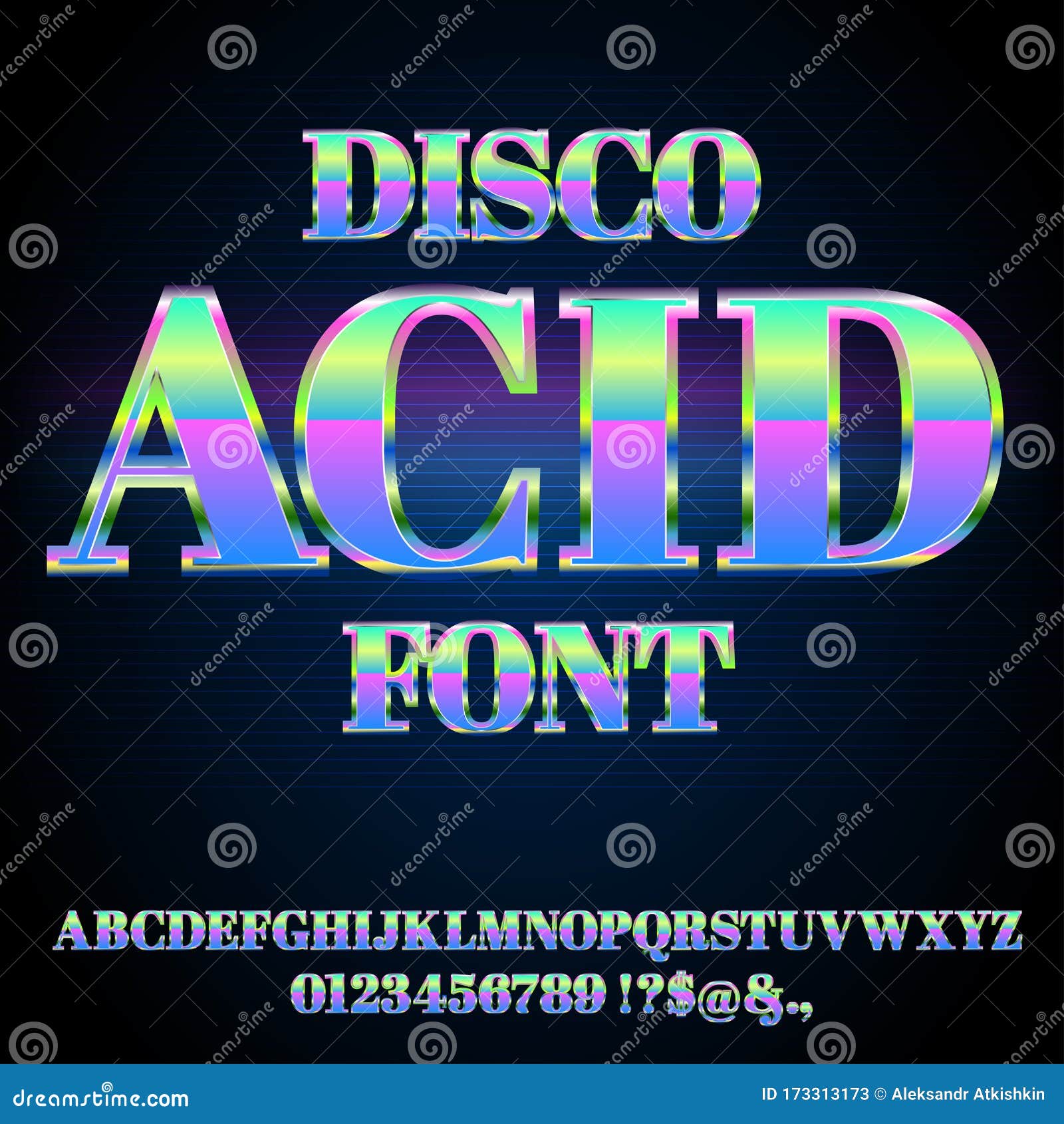 Acid House Font stock vector. Illustration of flyer - 173313173