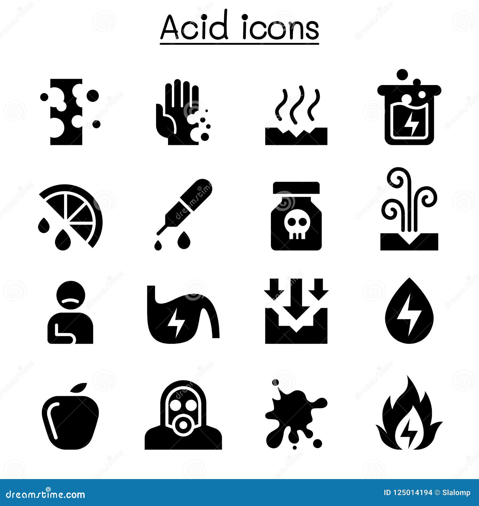 Acid icon set stock vector. Illustration of natural - 125014194