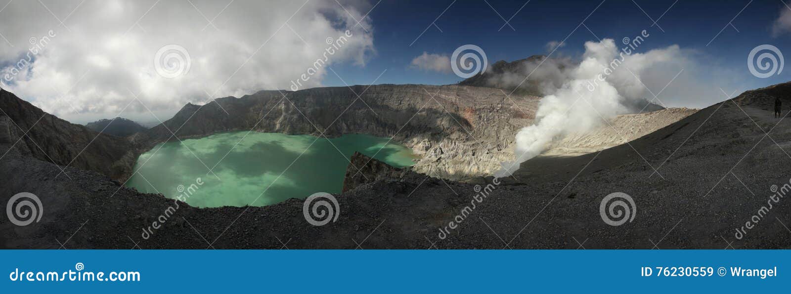 Acid Lake in Kawah Ijen, East Java, Indonesia. Stock Image - Image of ...