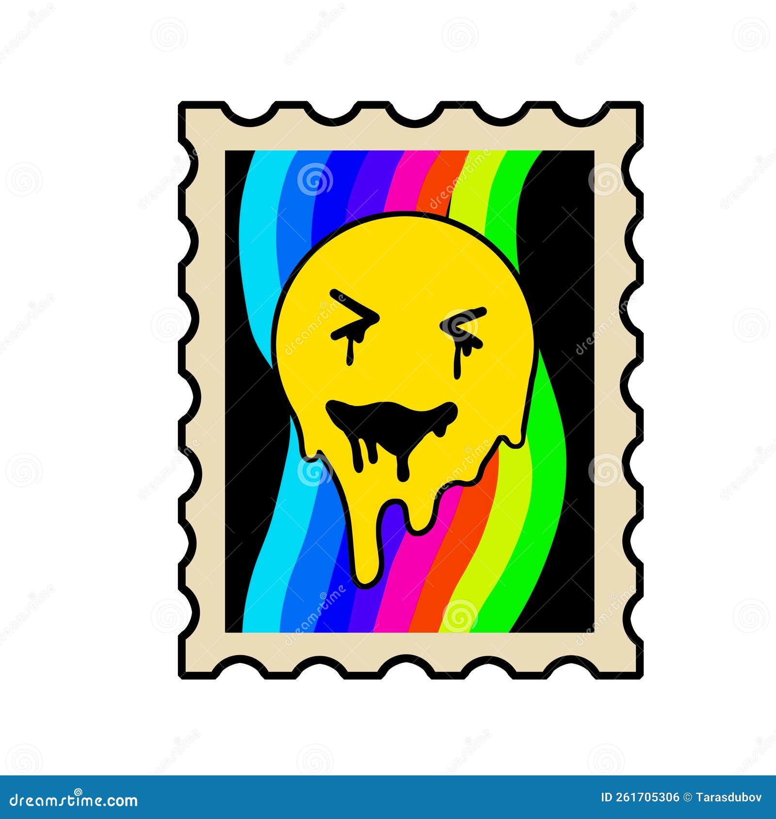 Postage Yellow Stamp With Intricate Border Design Royalty-Free Stock ...