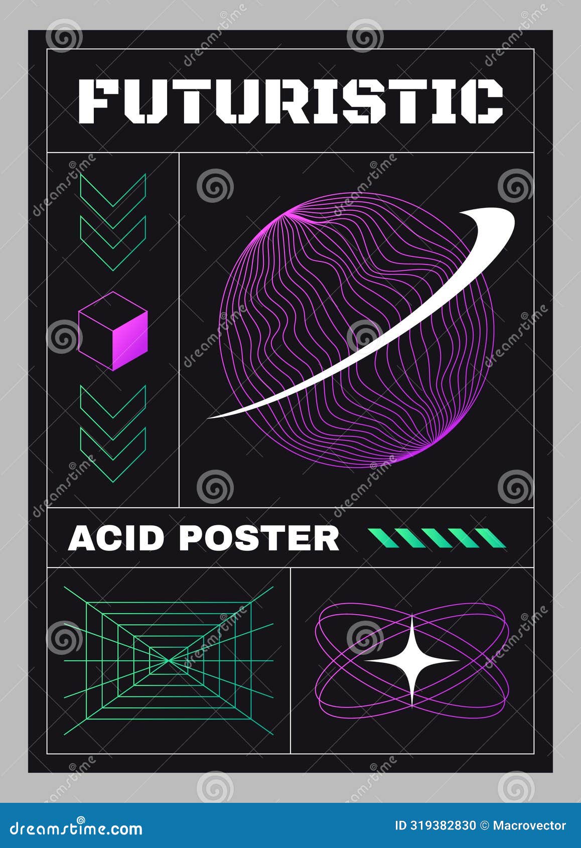 Acid Poster in Hand Drawn Design Stock Illustration - Illustration of ...