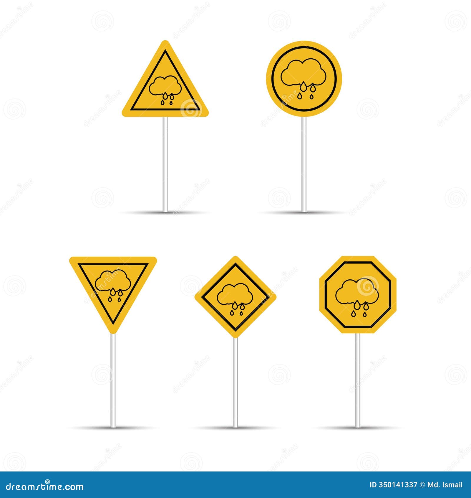 Rain Warning Sign Icon Cartoon Vector | CartoonDealer.com #304394501