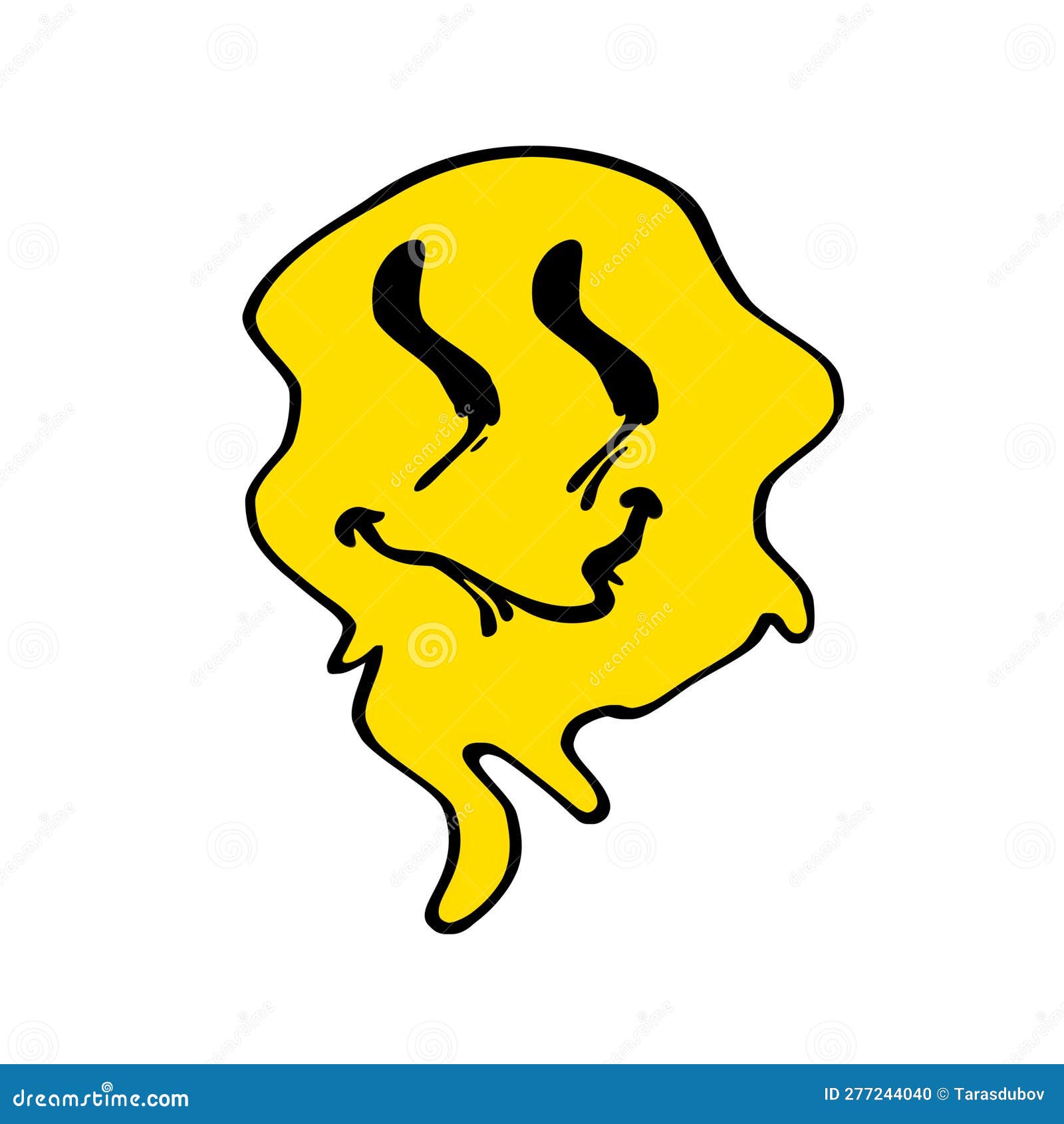 Acid Smile Face. Psychedelic Symbol Of Rave And Techno. Funny Sticker ...