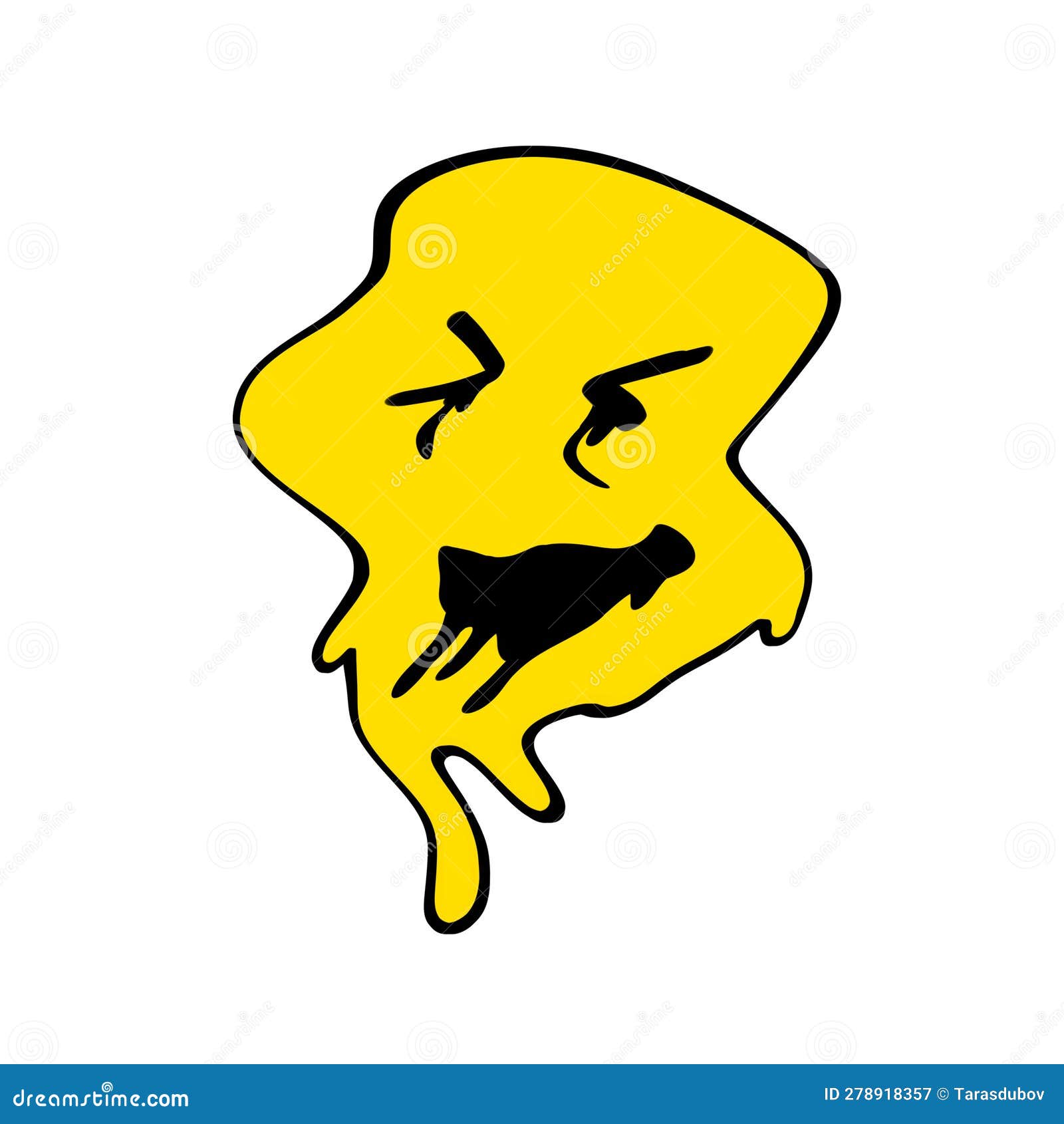 Acid Smile Face. Psychedelic Symbol Of Rave And Techno. Funny Sticker ...