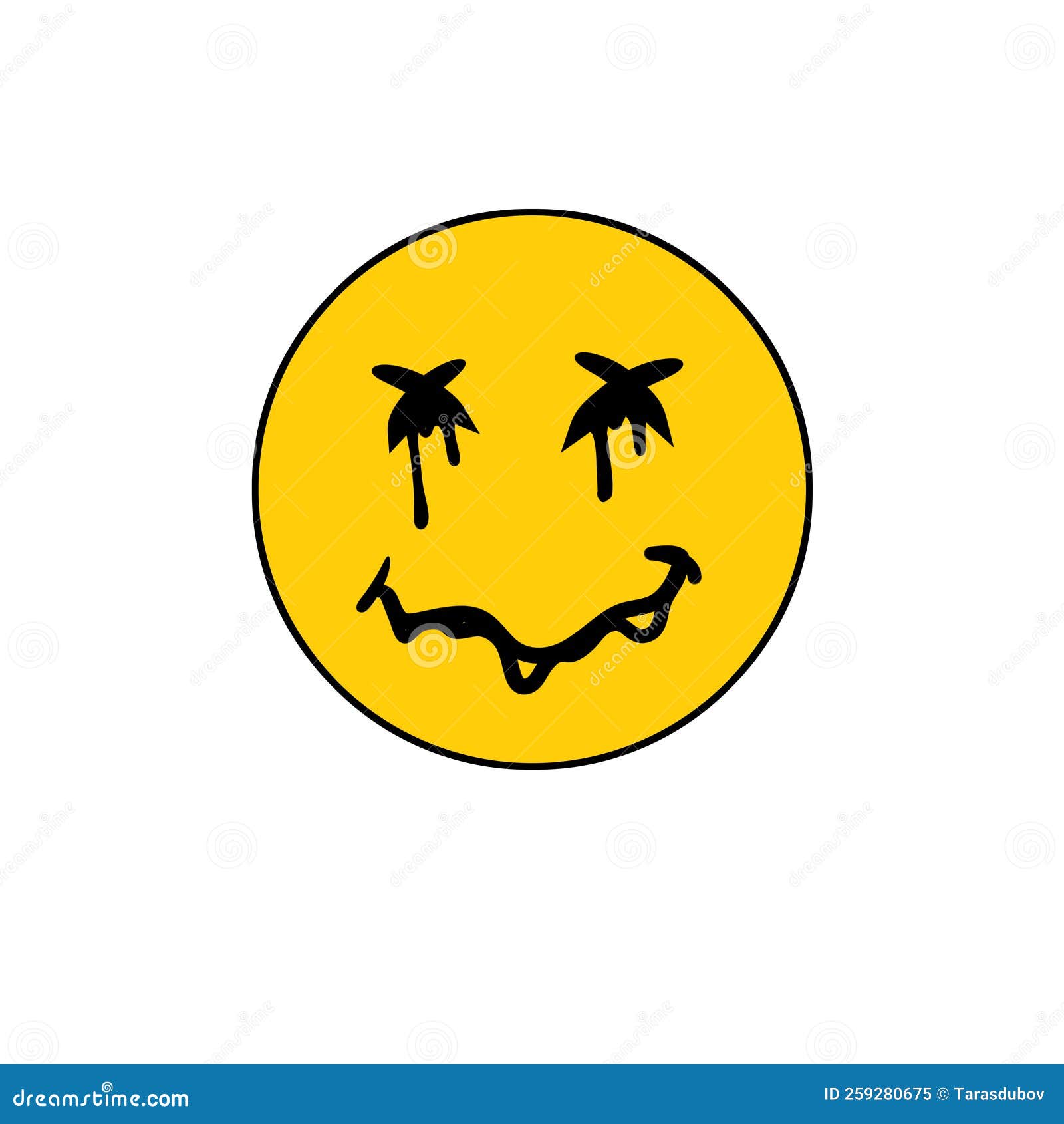 Acid Smile Face. Psychedelic Symbol of Rave Stock Vector - Illustration ...