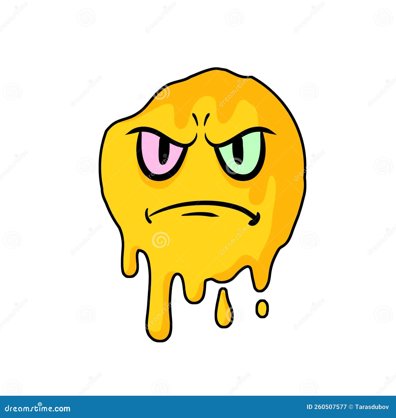 Acid Smile Face. Psychedelic Symbol Of Rave And Techno. Funny Sticker ...