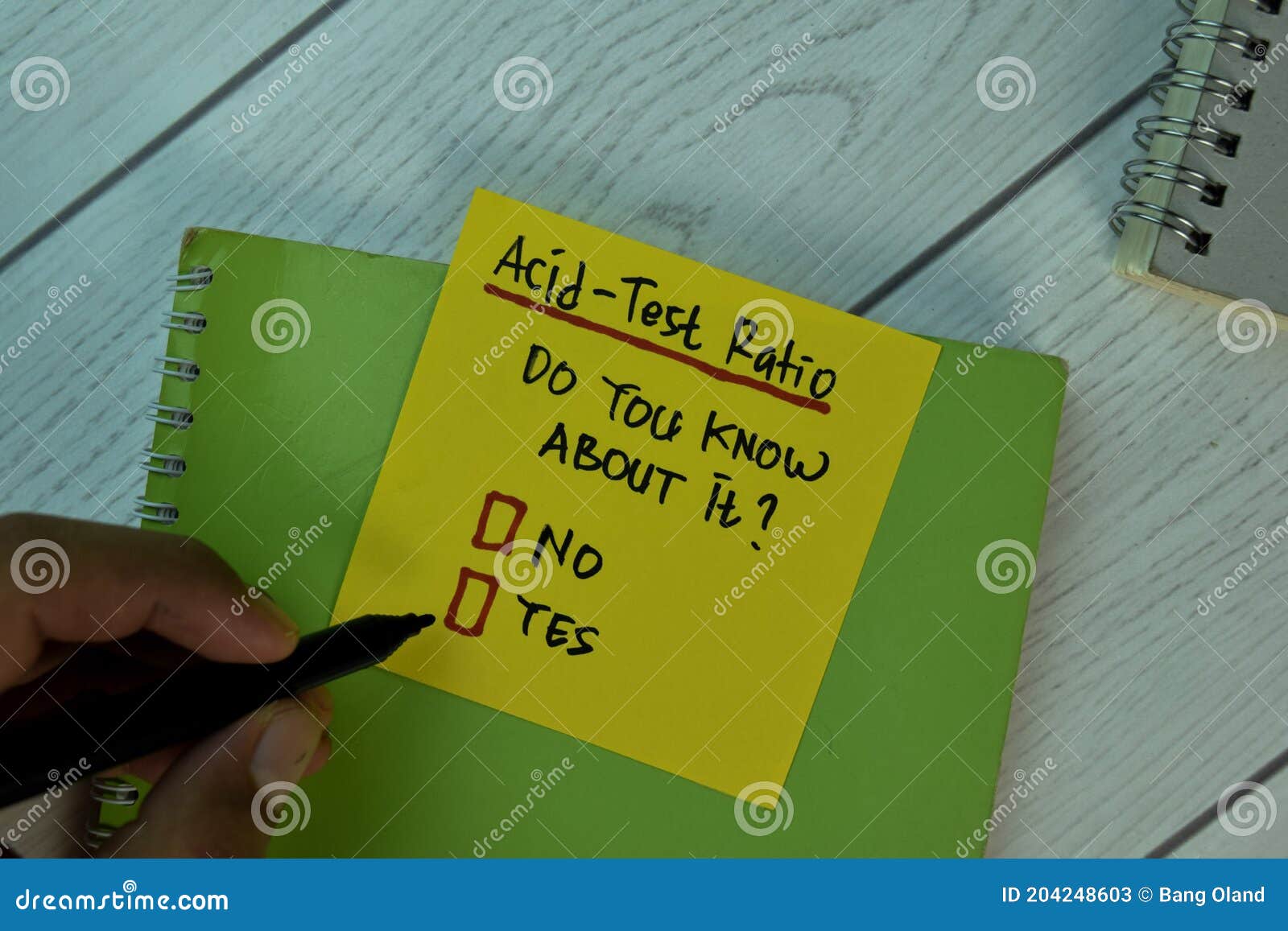 Acid-Test Ratio Write on Sticky Notes and Supported by Additional ...