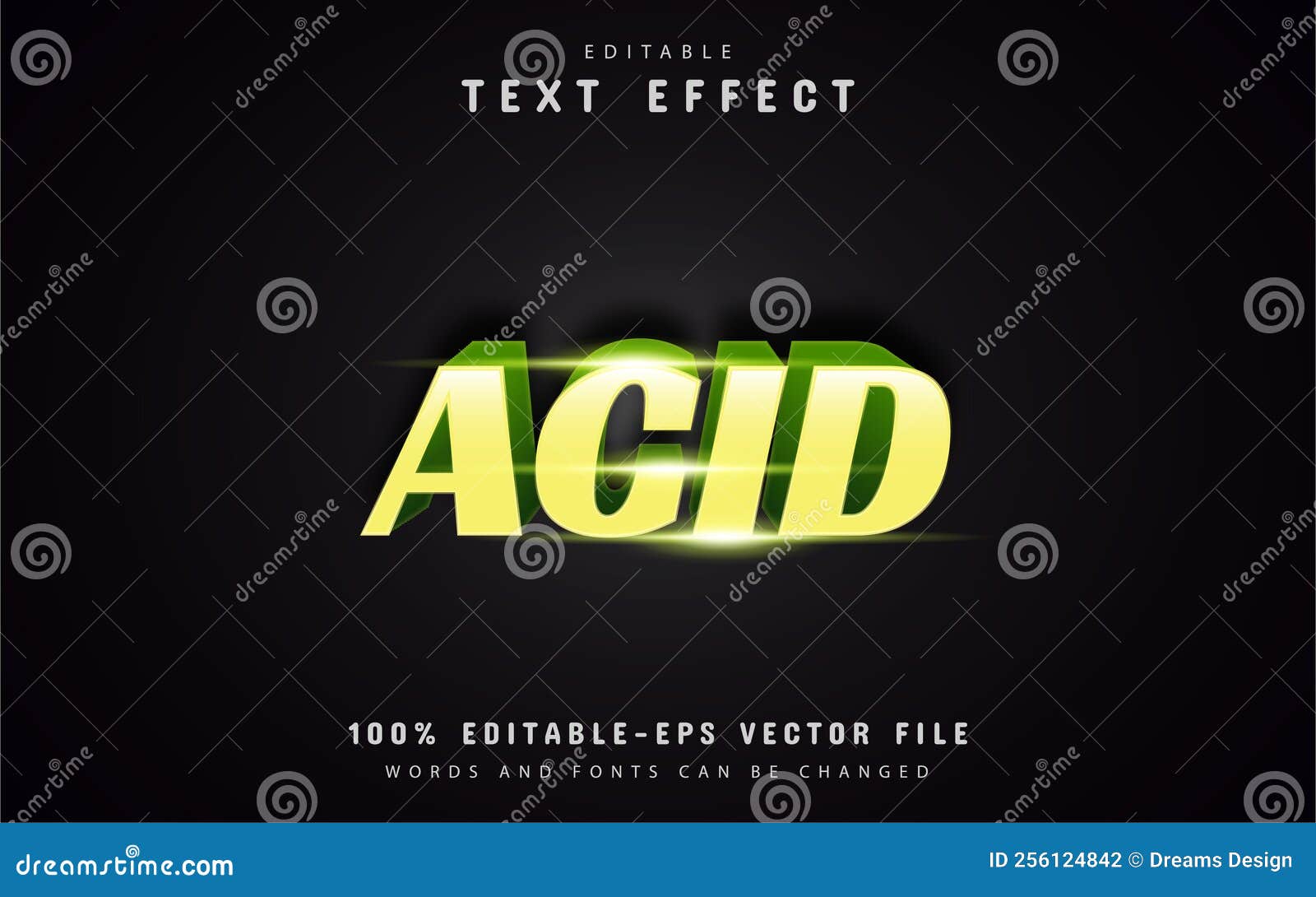 ACID text effects stock vector. Illustration of food - 256124842