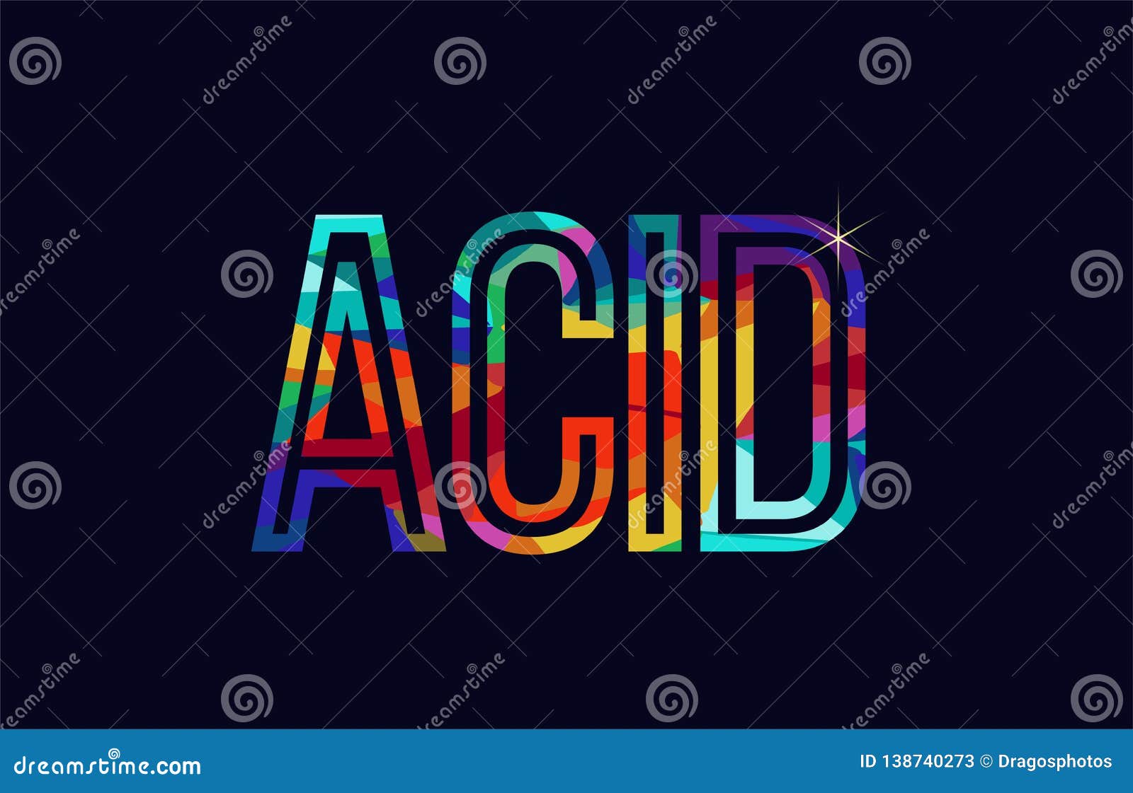 Acid Word Typography Design in Rainbow Colors Logo Stock Vector ...