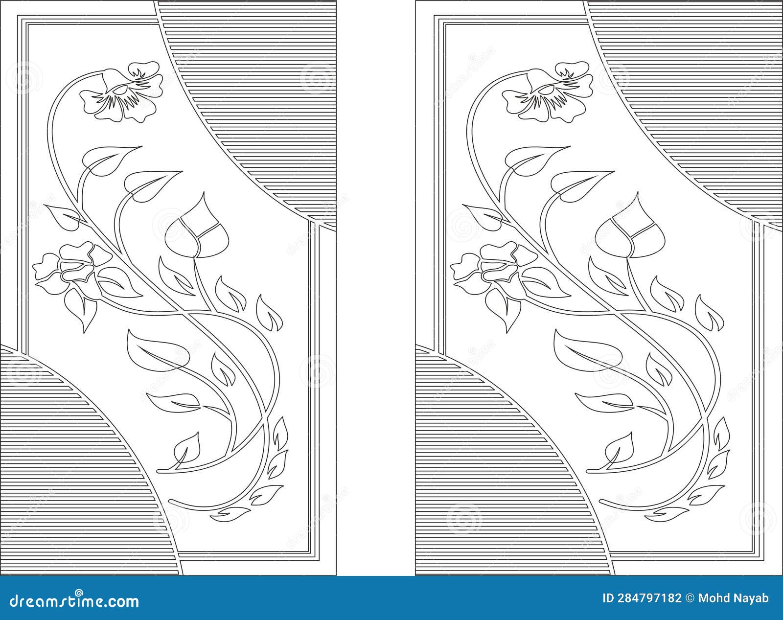 Sandblasting Flower Floral Pattern Glass Designs in CDR Vector Stock ...