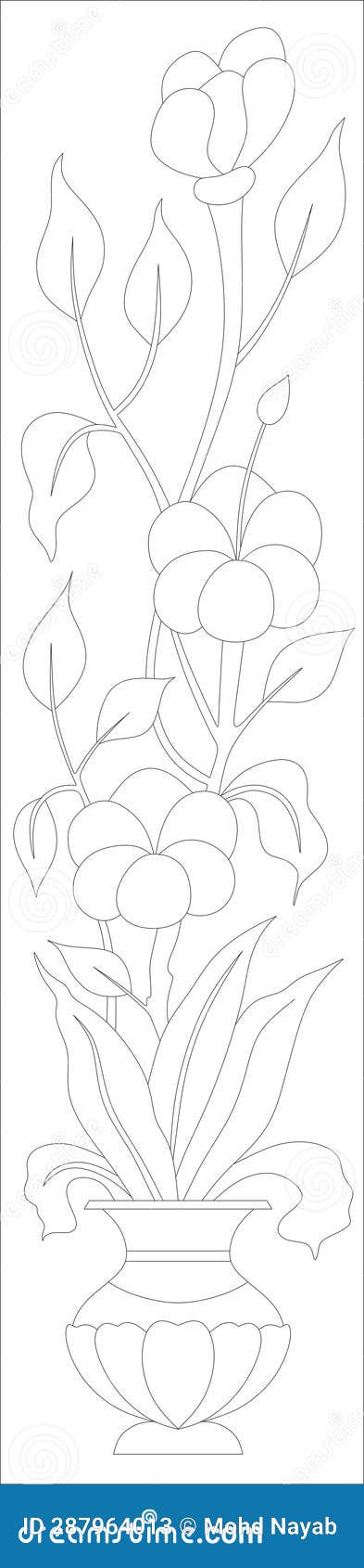 Sandblasting Flower Pot Vector Art Stock Illustration - Illustration of ...